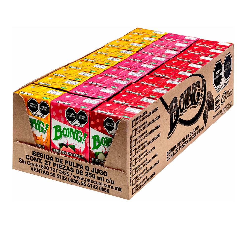 Bebida Boing Sabores Surtidos Mini 27 pzas de 250 ml a precio de socio ...