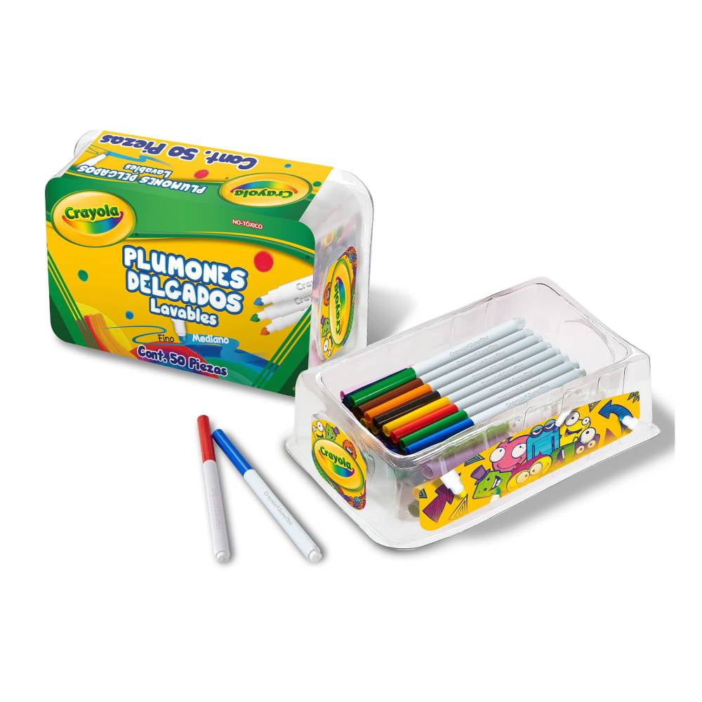 Plumones Delgados Lavables Crayola Super Tips 50 pzas a precio de socio ...